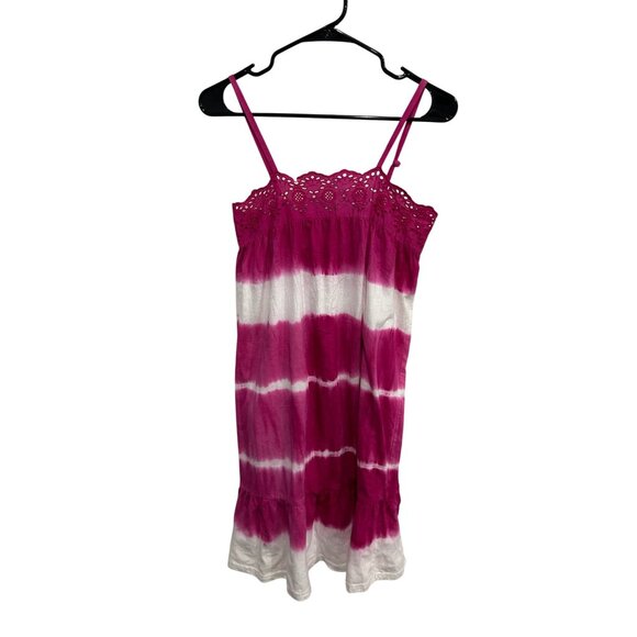 Raviya | Dresses | Raviya Tie Dye Sundress Pink White Sz Medium Eyelet ...